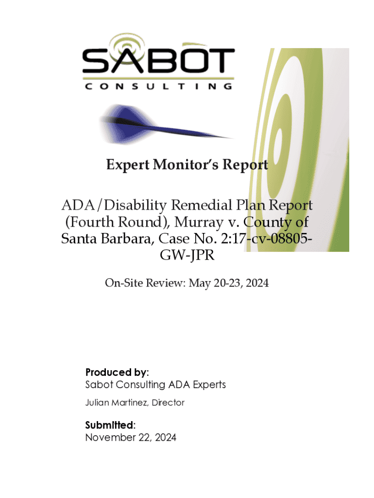 Fillable Online Ada/disability Remedial Plan Report (fourth Round ...