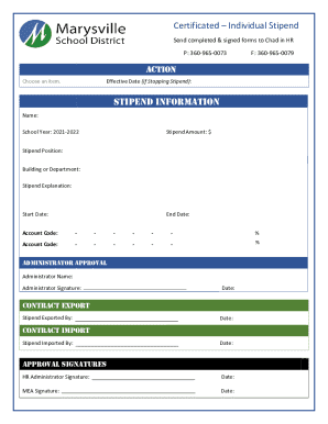 Fillable Online Certificated – Individual Stipend Form Fax Email Print ...