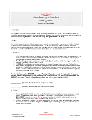 Fillable Online Endless Horizon Program Contract Fax Email Print ...