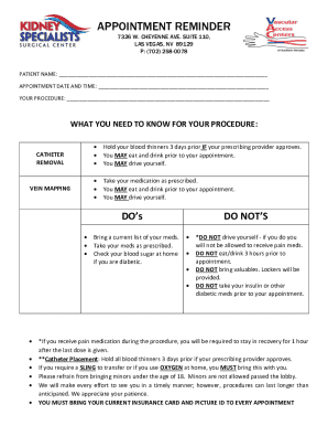 Fillable Online Appointment Reminder for Patients Fax Email Print ...