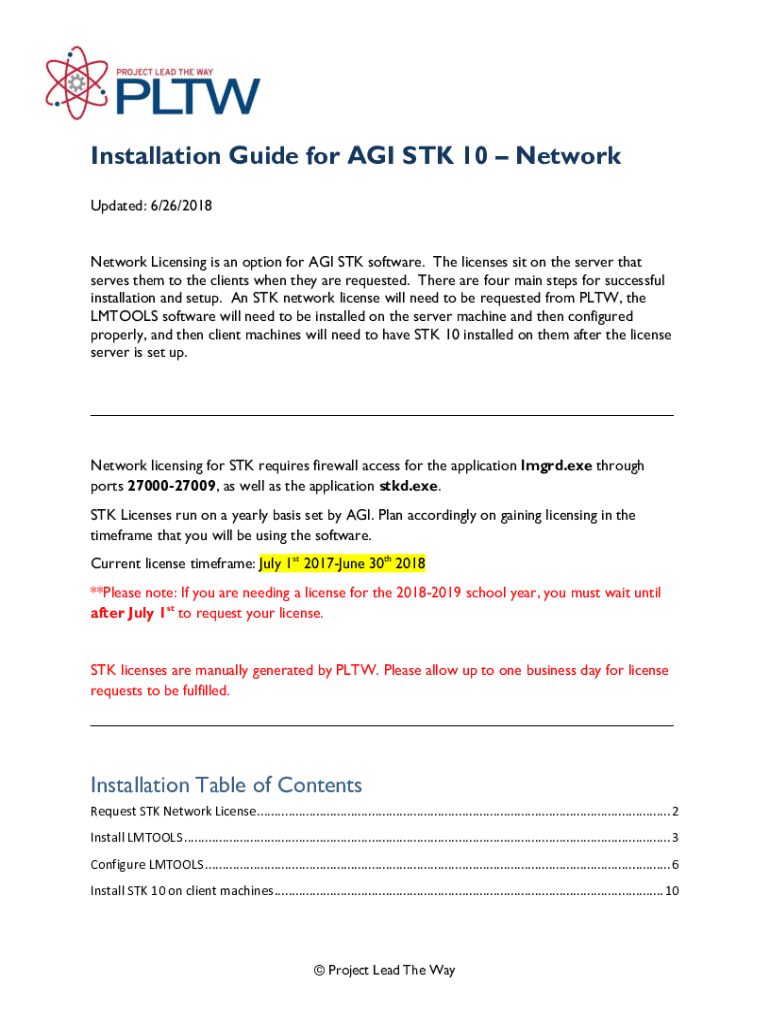 Fillable Online Installation Guide for Agi Stk 10 – Network Fax Email Print - pdfFiller