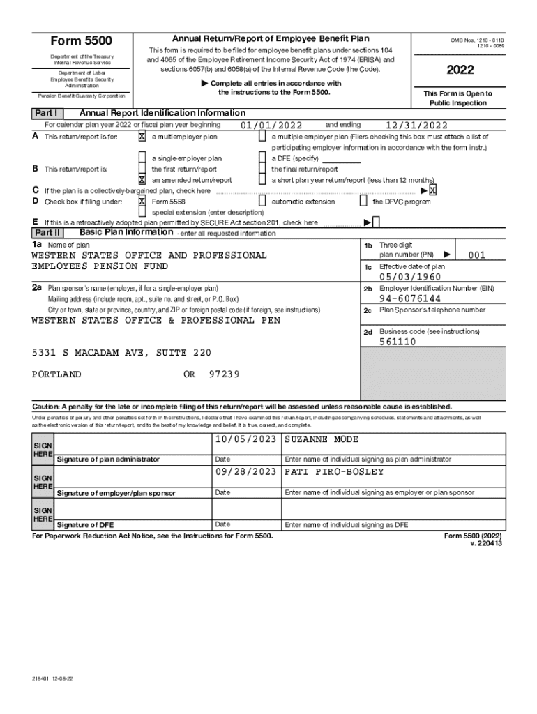 Fillable Online Annual Return/report of Employee Benefit Plan Fax Email Print - pdfFiller