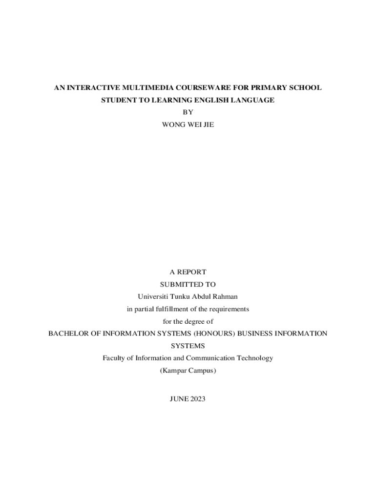 Fillable Online an Interactive Multimedia Courseware for Primary School ...