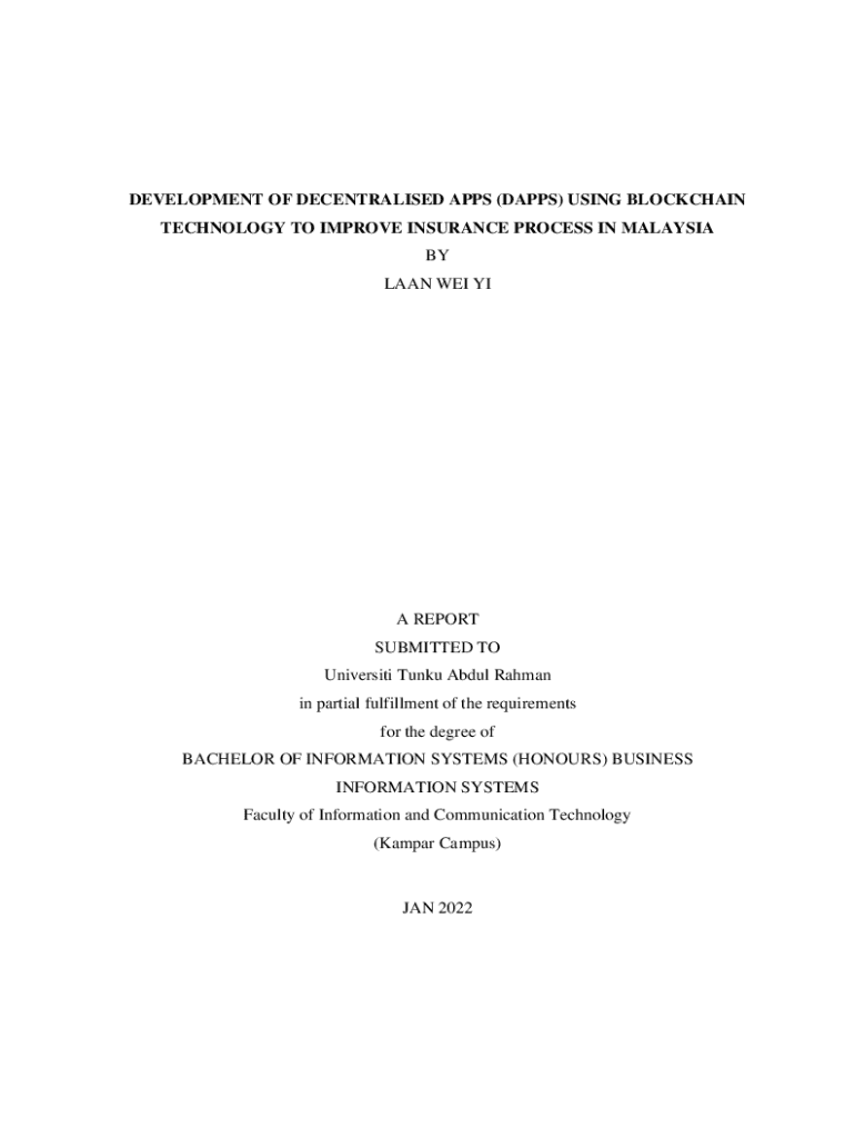 Fillable Online Development of Decentralised Apps (dapps) Using Blockchain Technology to Improve ...