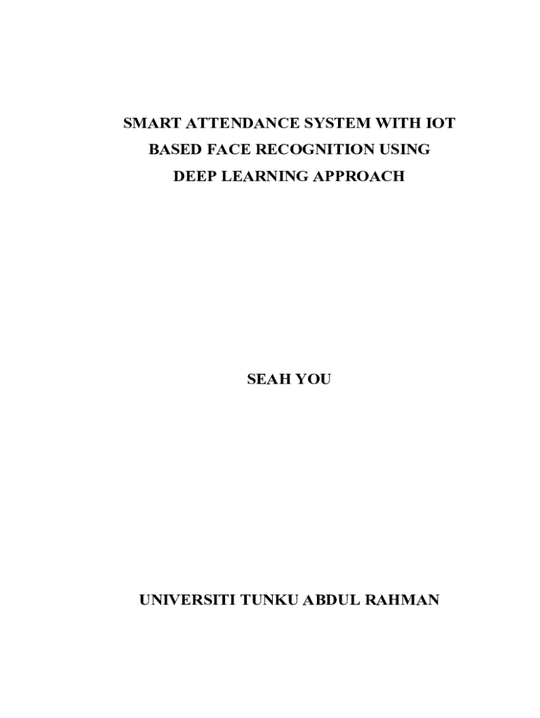 Fillable Online Smart Attendance System With Iot Based Face Recognition Using Deep Learning