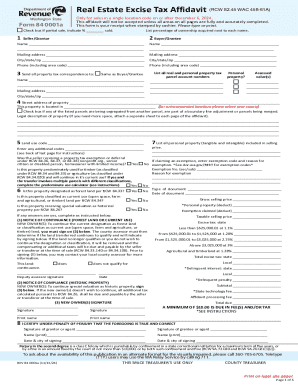 Fillable Online Real Estate Excise Tax Affidavit Fax Email Print ...