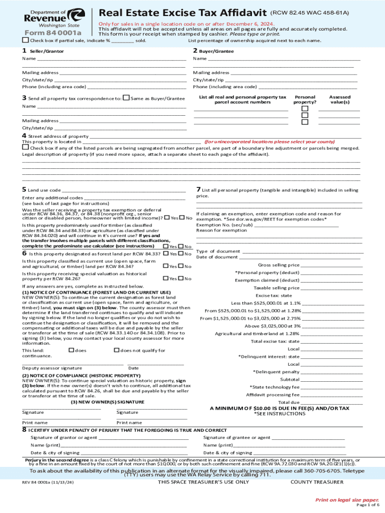 Fillable Online Real Estate Excise Tax Affidavit Fax Email Print ...