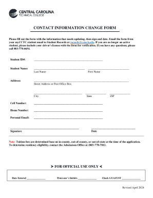 Fillable Online Contact Information Change Form Fax Email Print - pdfFiller
