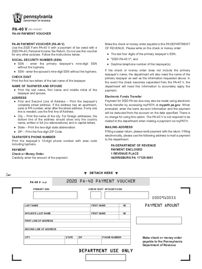 Fillable Online Pa-40 Payment Voucher Fax Email Print - pdfFiller