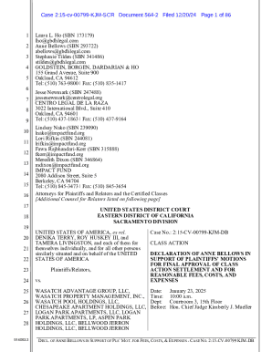 Fillable Online Decl. of Anne Bellows in Support of Pls’ Mot. for Fees, Costs, & Expenses - Case ...