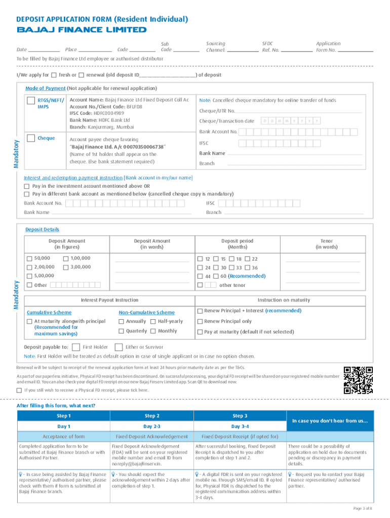 Fillable Online Fixed Deposits Application Form for Resident Individuals Fax Email Print - pdfFiller