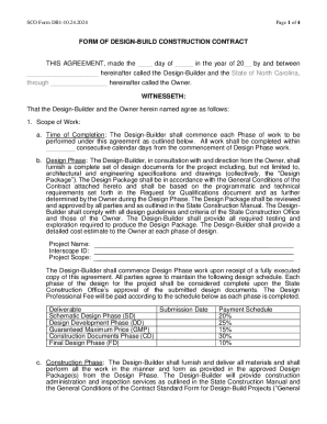 Fillable Online Form of Design-build Construction Contract Fax Email ...
