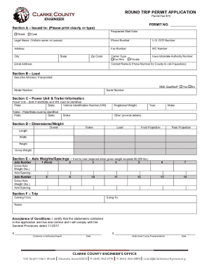 Fillable Online Round Trip Permit Application Fax Email Print - pdfFiller