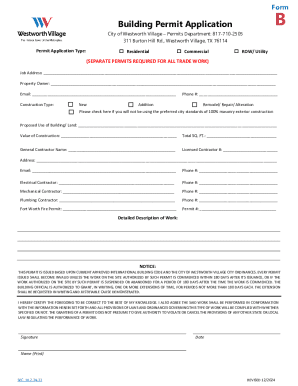 Fillable Online Building Permit Application Fax Email Print - pdfFiller
