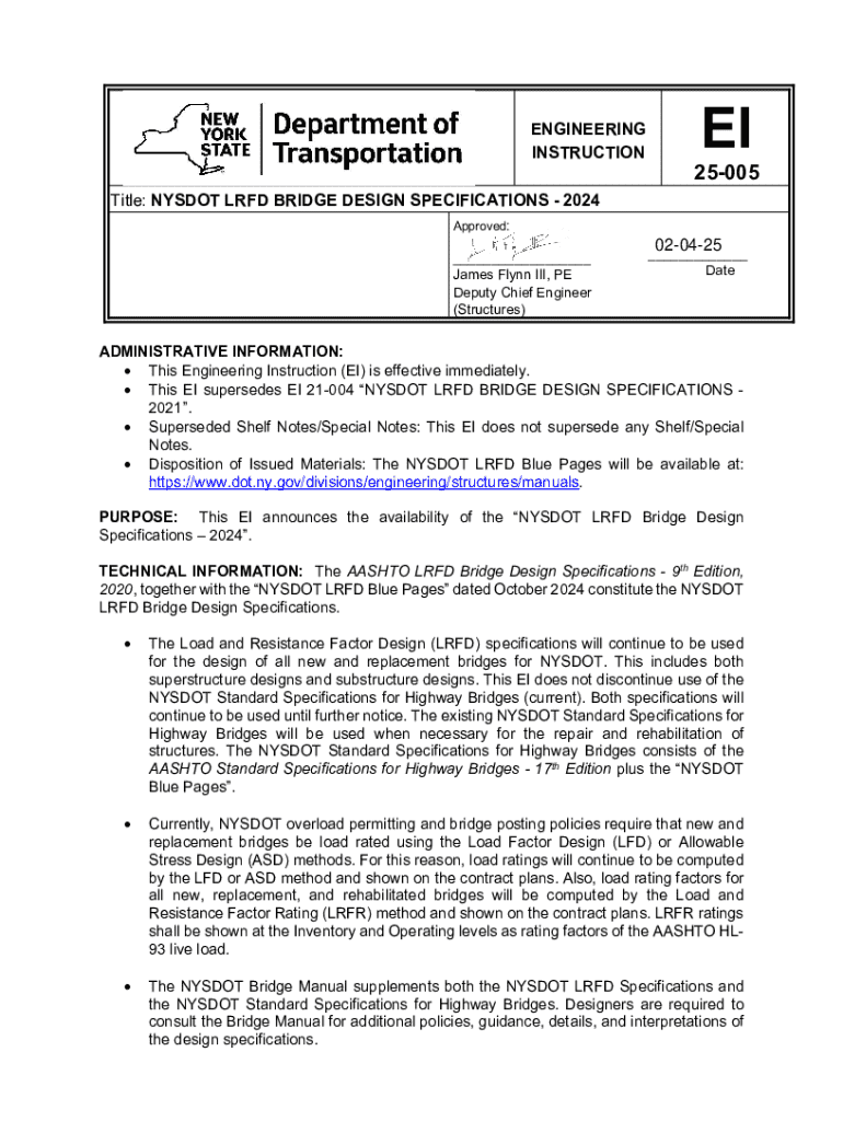 Fillable Online Nysdot Lrfd Bridge Design Specifications - 2024 Fax ...