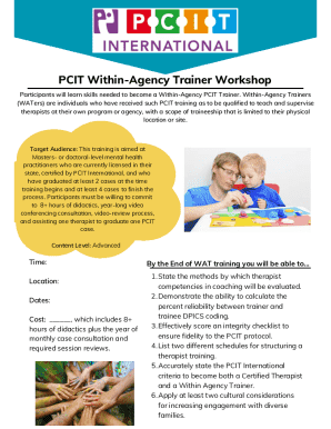 Fillable Online Pcit Within-agency Trainer Workshop Fax Email Print ...