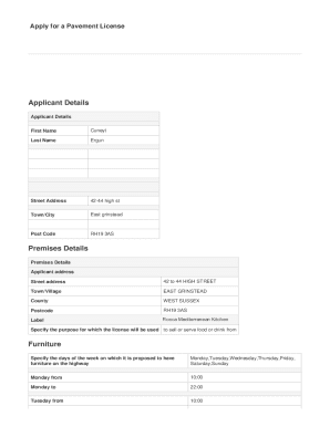 Fillable Online Apply for a Pavement License Fax Email Print - pdfFiller