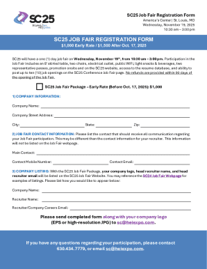 Fillable Online Sc25 Job Fair Registration Form Fax Email Print - pdfFiller