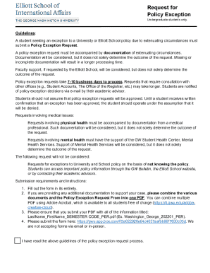 Fillable Online Request for Policy Exception Fax Email Print - pdfFiller