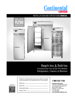 Fillable Online Installation and Operations Manual for R290 Models Fax ...