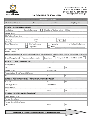 Fillable Online Sales Tax Registration Fax Email Print - pdfFiller