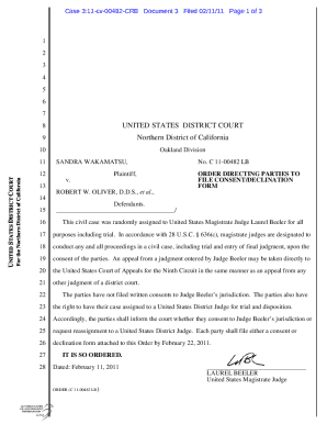 Fillable Online Order Directing Parties to File Consent/declination ...