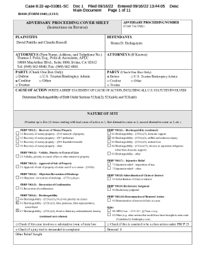 Fillable Online Adversary Proceeding Cover Sheet Fax Email Print ...