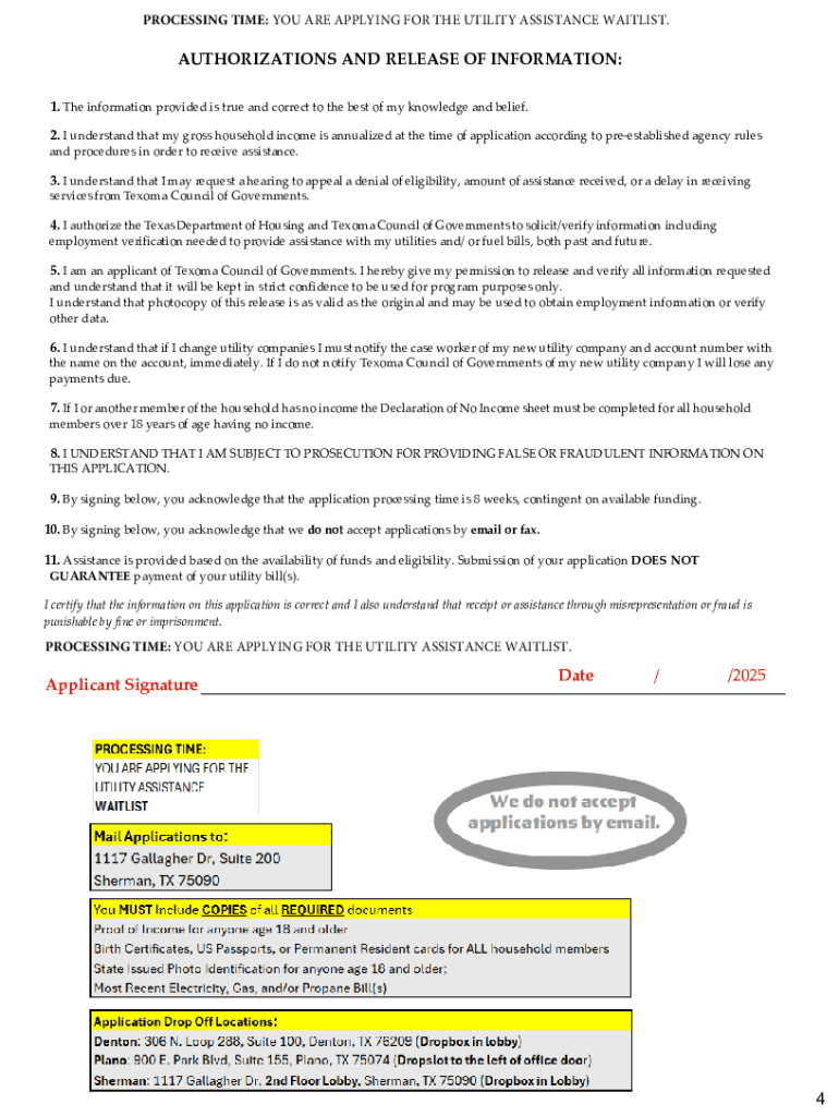 Fillable Online Utility Assistance Packet - 2025 Fax Email Print - pdfFiller