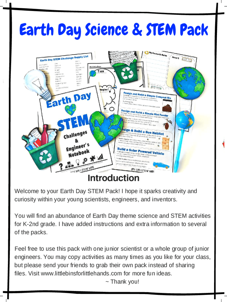 Fillable Online Earth Day Science & Stem Pack Fax Email Print - pdfFiller