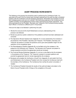 Fillable Online Audit Process Worksheets Fax Email Print - pdfFiller