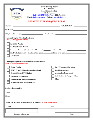 Fillable Online Pension Letter Request Form Fax Email Print - pdfFiller
