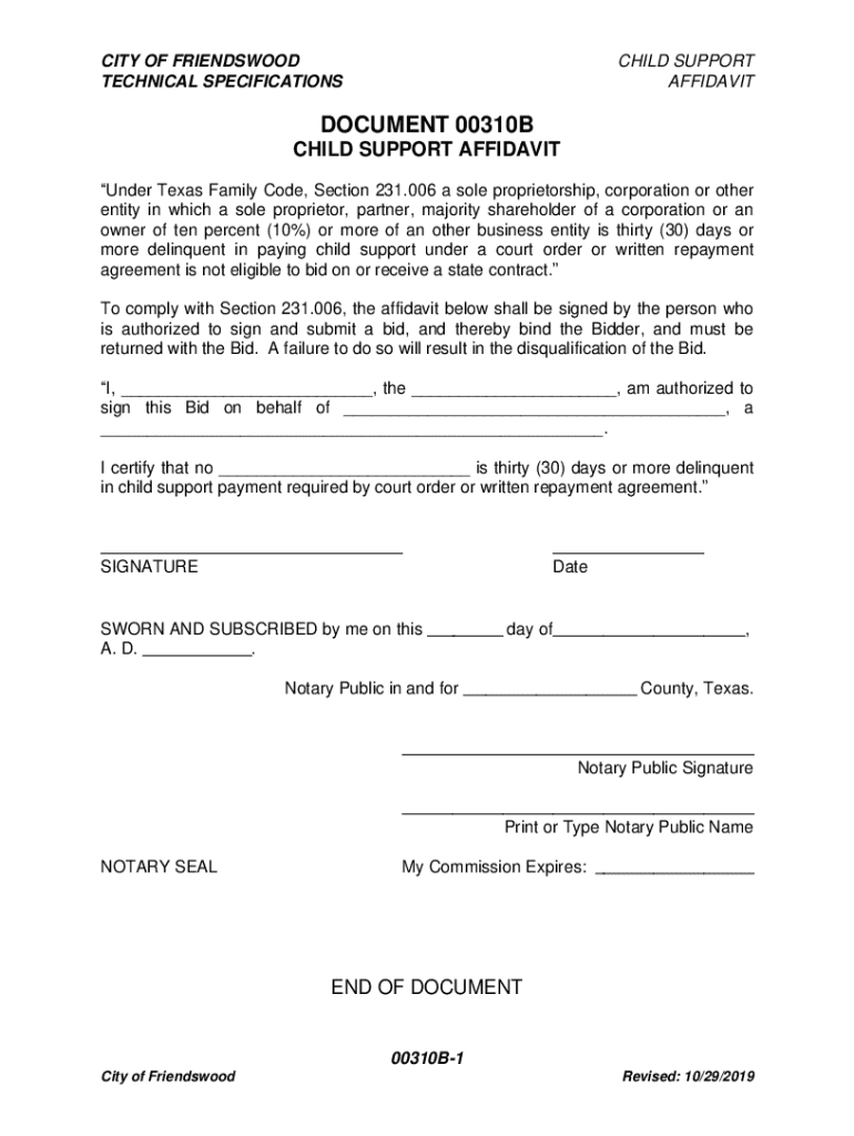 Fillable Online Child Support Affidavit Fax Email Print - pdfFiller