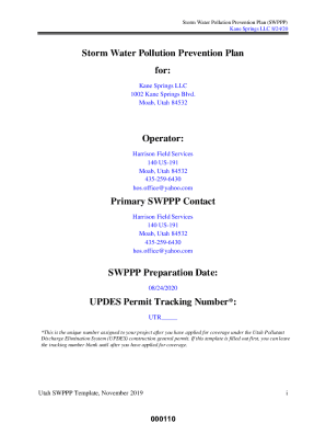 Fillable Online Storm Water Pollution Prevention Plan (swppp) Fax Email ...