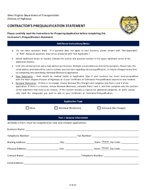 Fillable Online Contractor Prequalification Application Fax Email Print ...