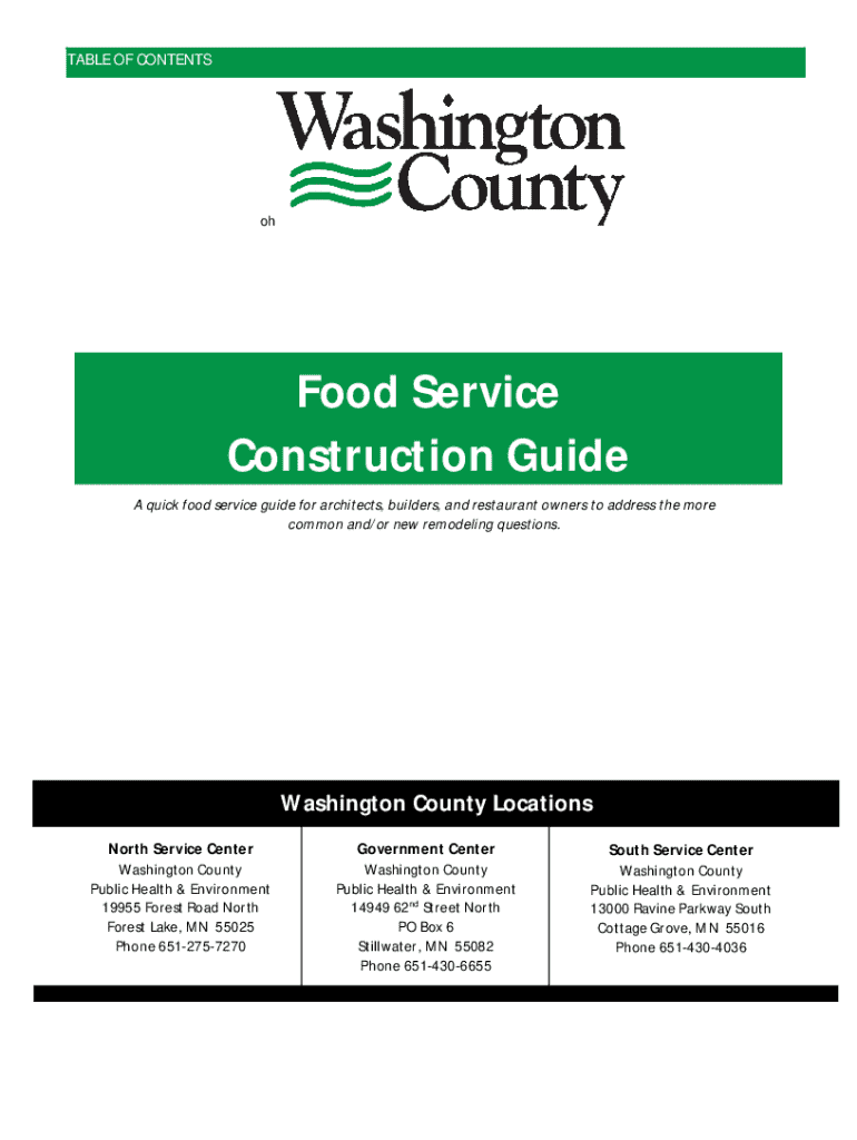 Fillable Online A quick food service guide for architects, builders ...