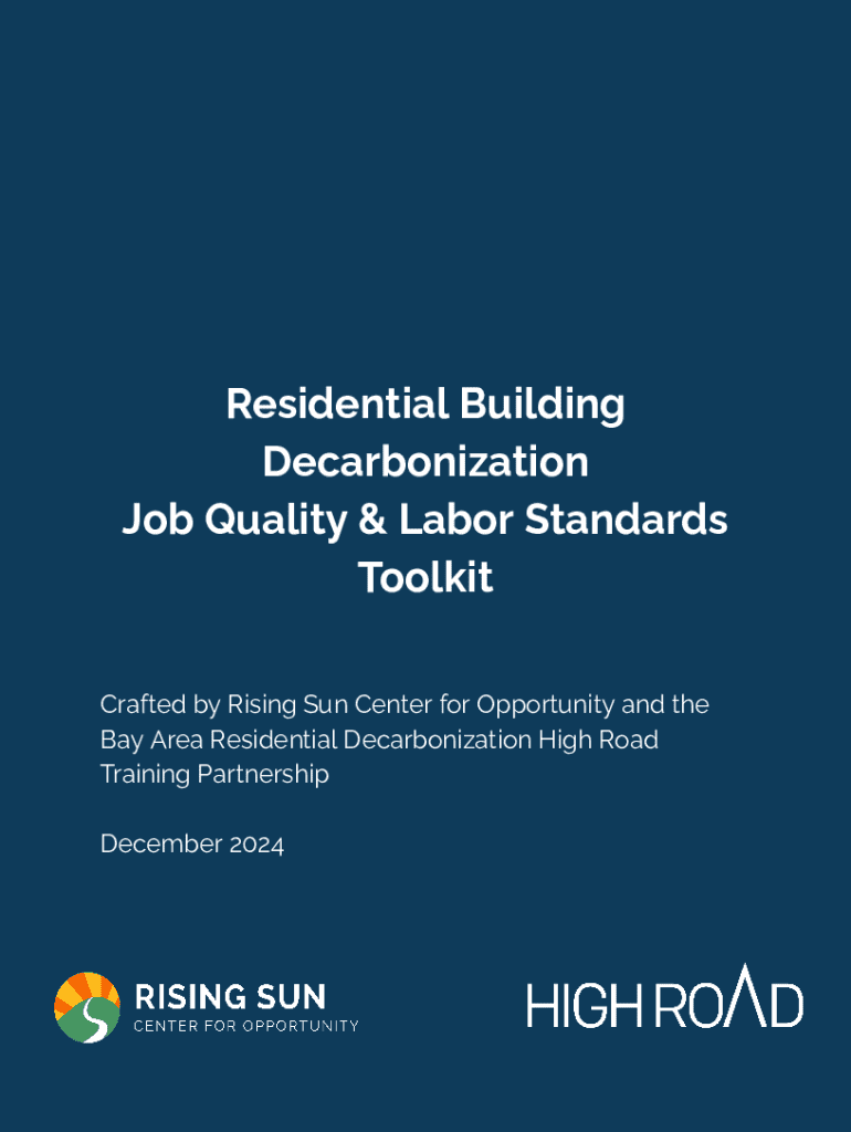 Fillable Online Residential Building Decarbonization Job Quality ...