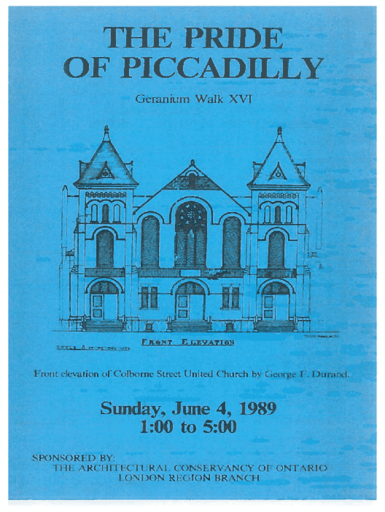 Fillable Online the Pride of Piccadilly: Geranium Walk Xvi Fax Email ...