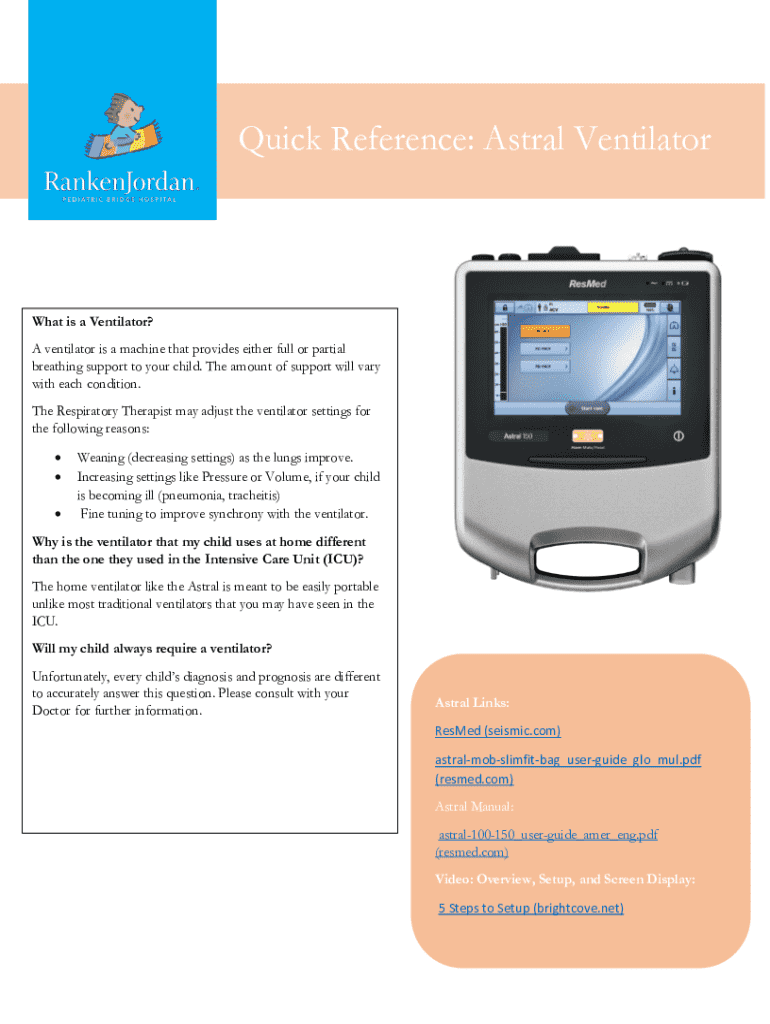 Fillable Online Astral Ventilator Guide Fax Email Print - pdfFiller