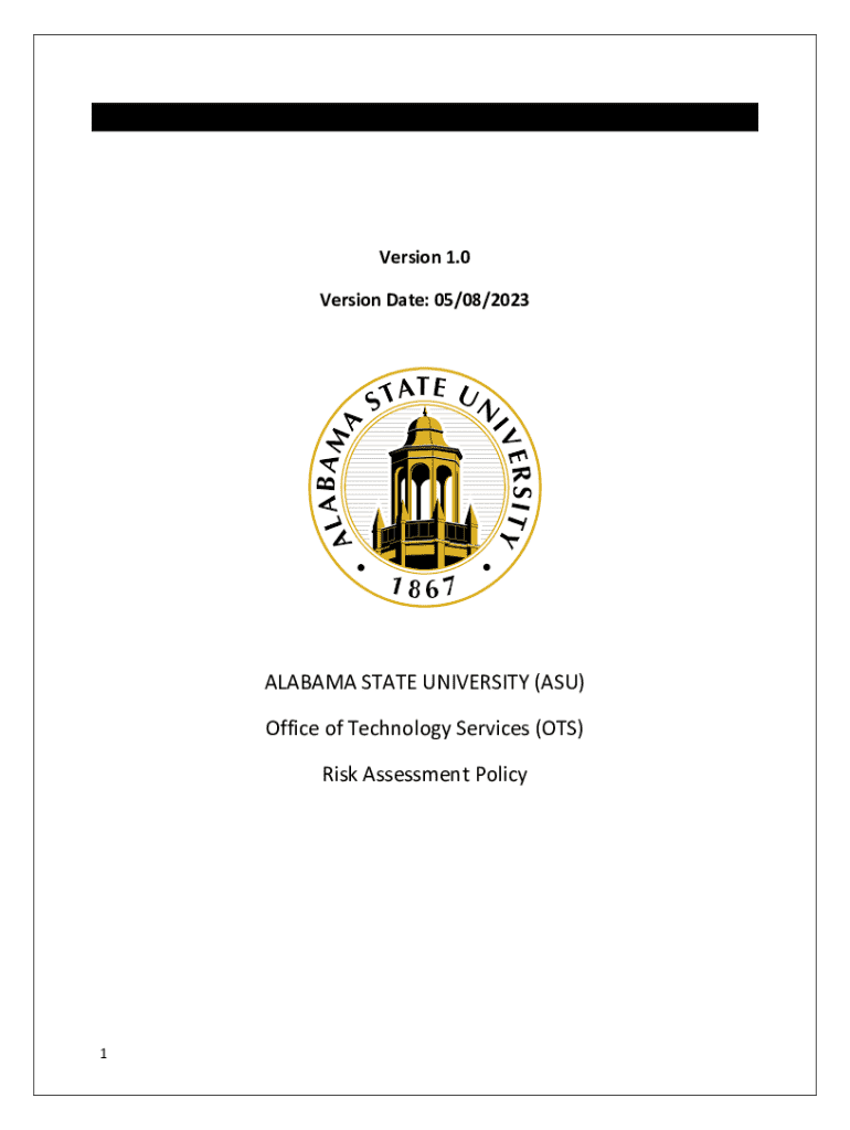 Fillable Online Alabama State University Risk Assessment Policy Fax Email Print - pdfFiller