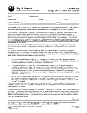 Fillable Online Landscape – Salvage & Conservation Plan Checklist Fax ...