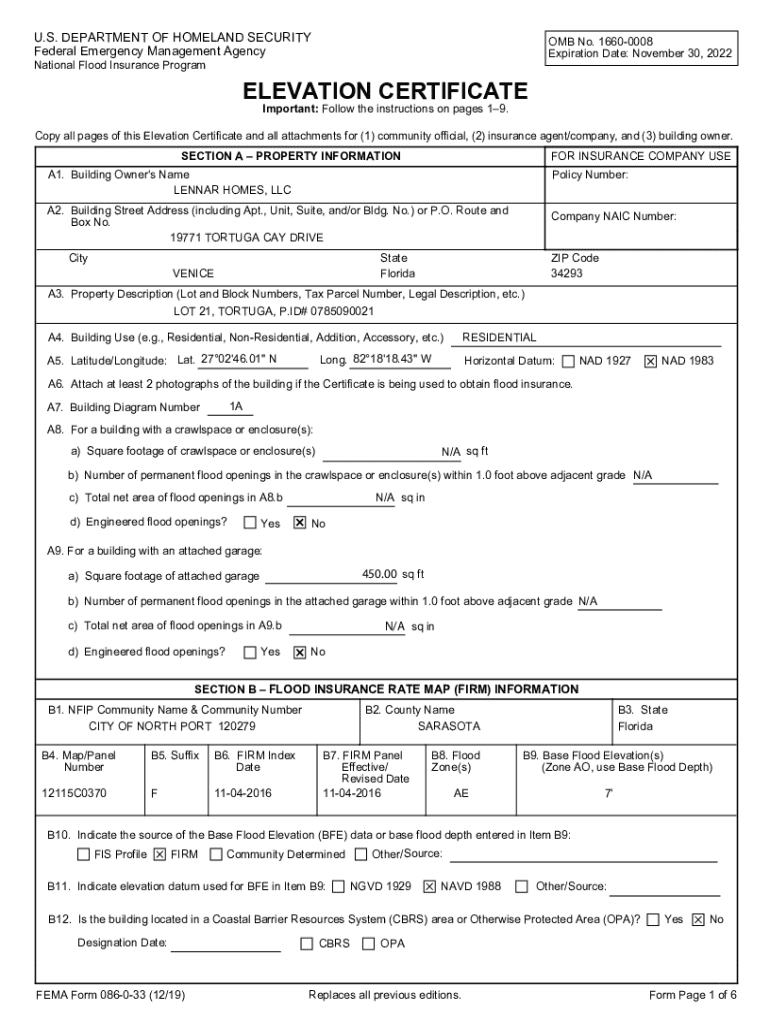 Fillable Online National Flood Insurance Program - Elevation Certificate Fax Email Print - pdfFiller