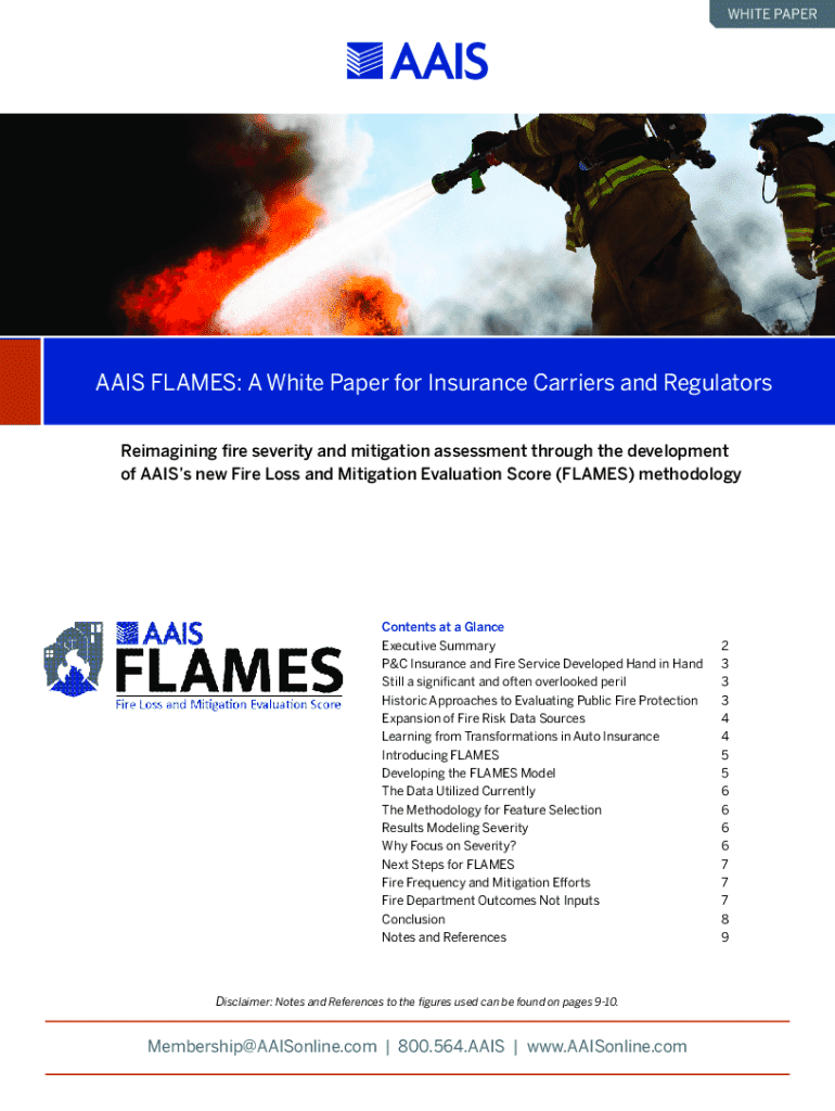 Fillable Online Aais Flames: a White Paper for Insurance Carriers and Regulators Fax Email Print ...