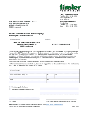 Fillable Online Sepa-lastschrift-mandat (ermächtigung) Fax Email Print ...