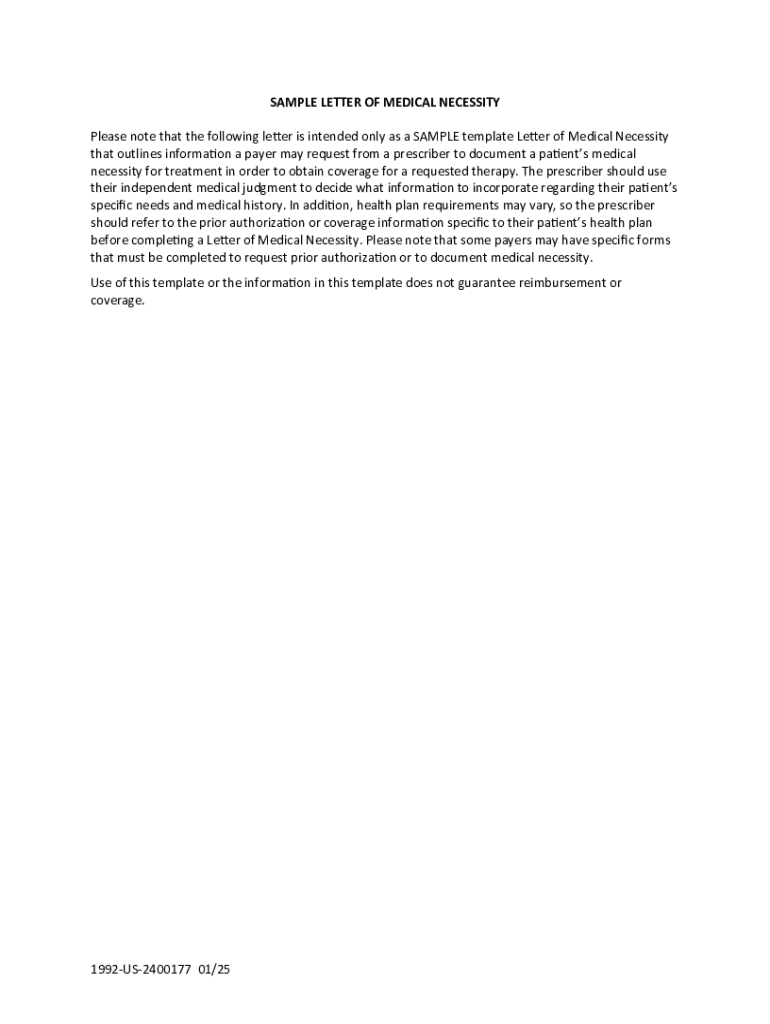 Fillable Online Letter of Medical Necessity Fax Email Print - pdfFiller