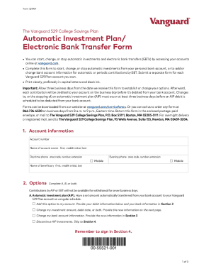 Fillable Online the Vanguard 529 College Savings Plan Automatic ...