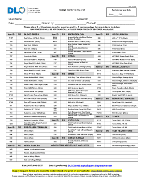 Fillable Online Client Supply Request Form Fax Email Print - pdfFiller