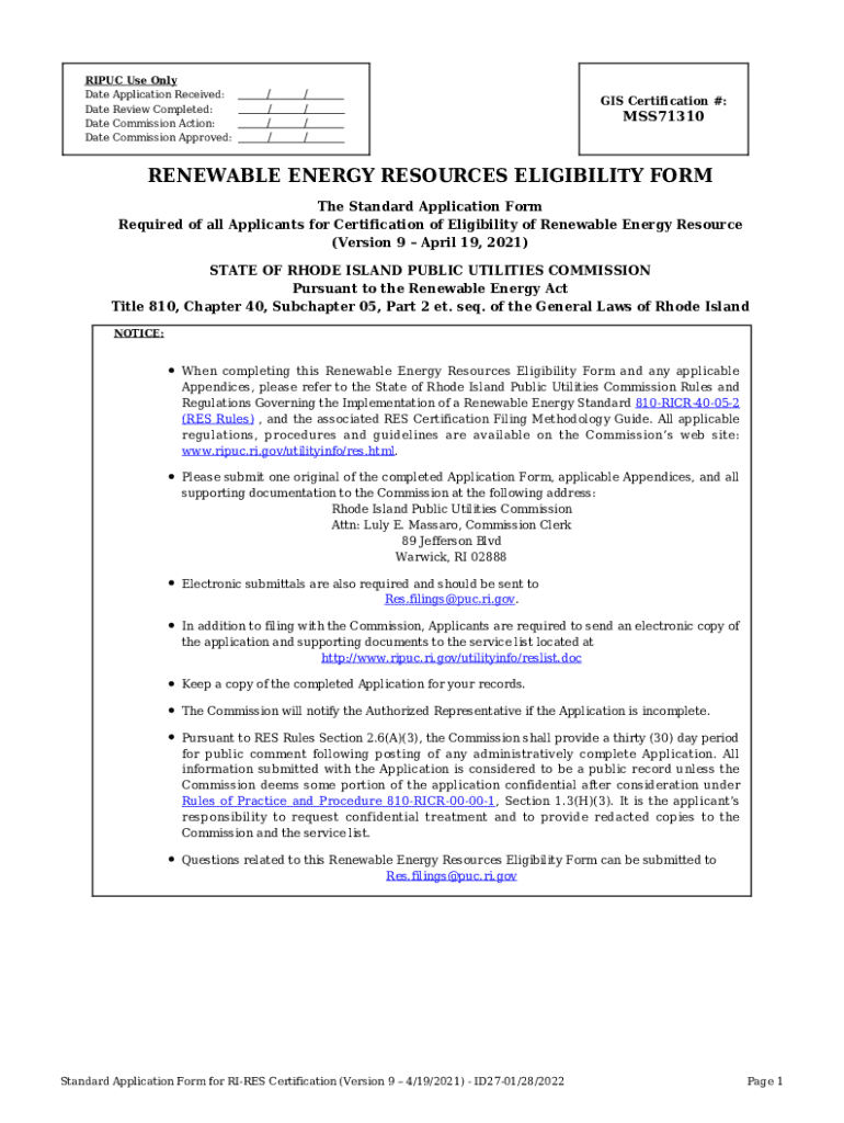 Fillable Online Renewable Energy Resources Eligibility Form Fax Email Print - pdfFiller
