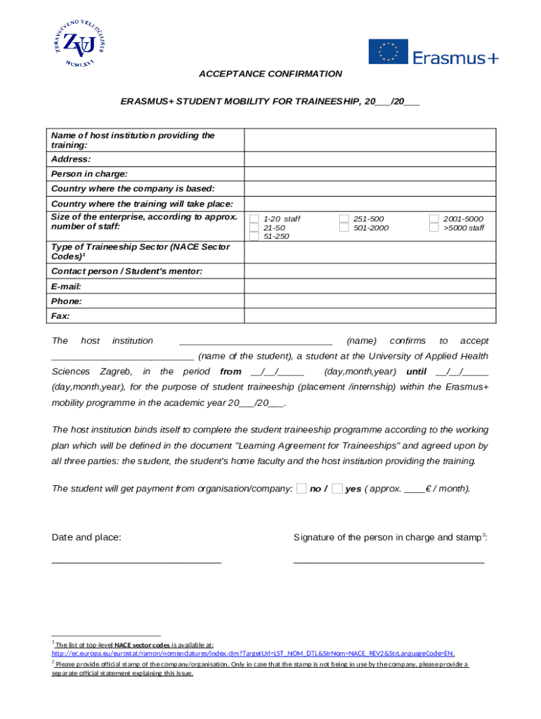 Acceptance Confirmation Doc Template | pdfFiller