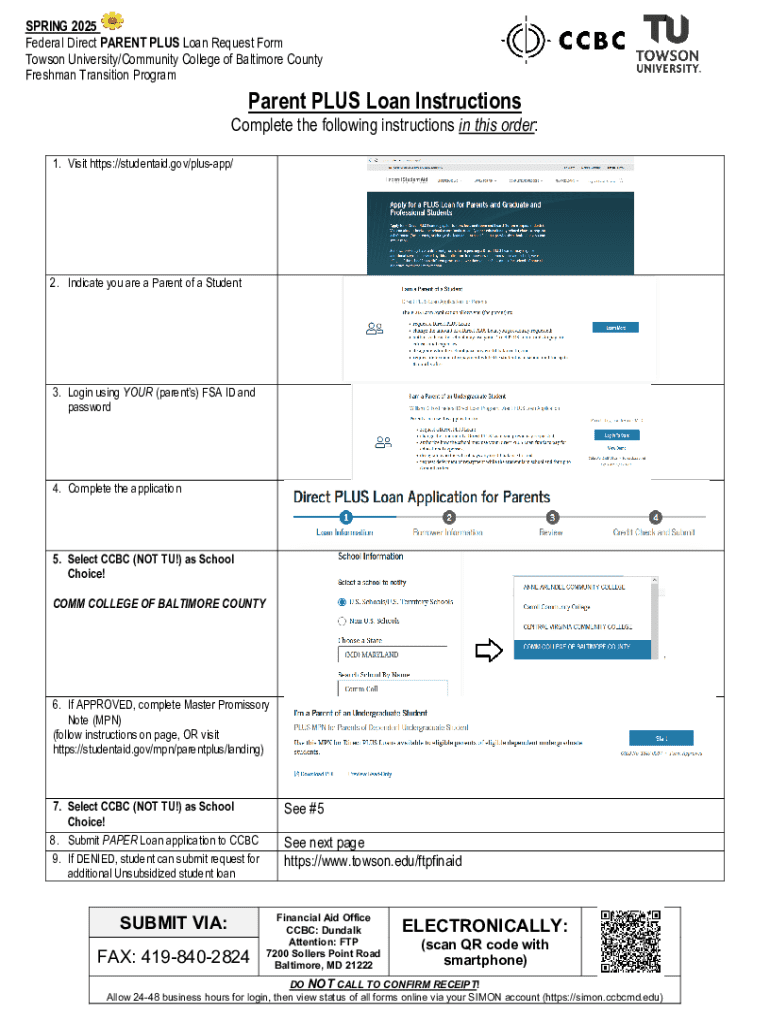 Fillable Online Spring 2025 Parent Plus Loan Request Fax Email Print - pdfFiller