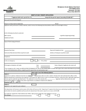 Fillable Online Right-of-way Permit Application Fax Email Print - pdfFiller